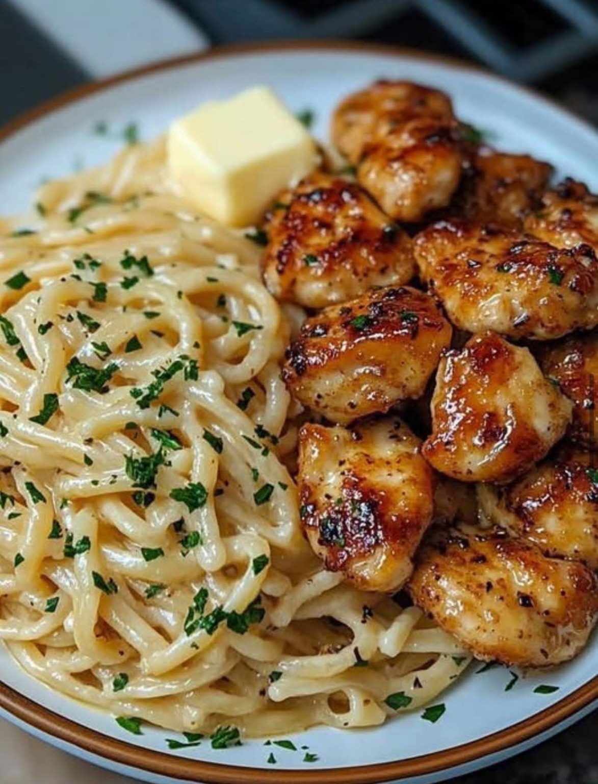 Lemon Garlic Butter Chicken with Creamy Parmesan Linguine – Let Go Cooking