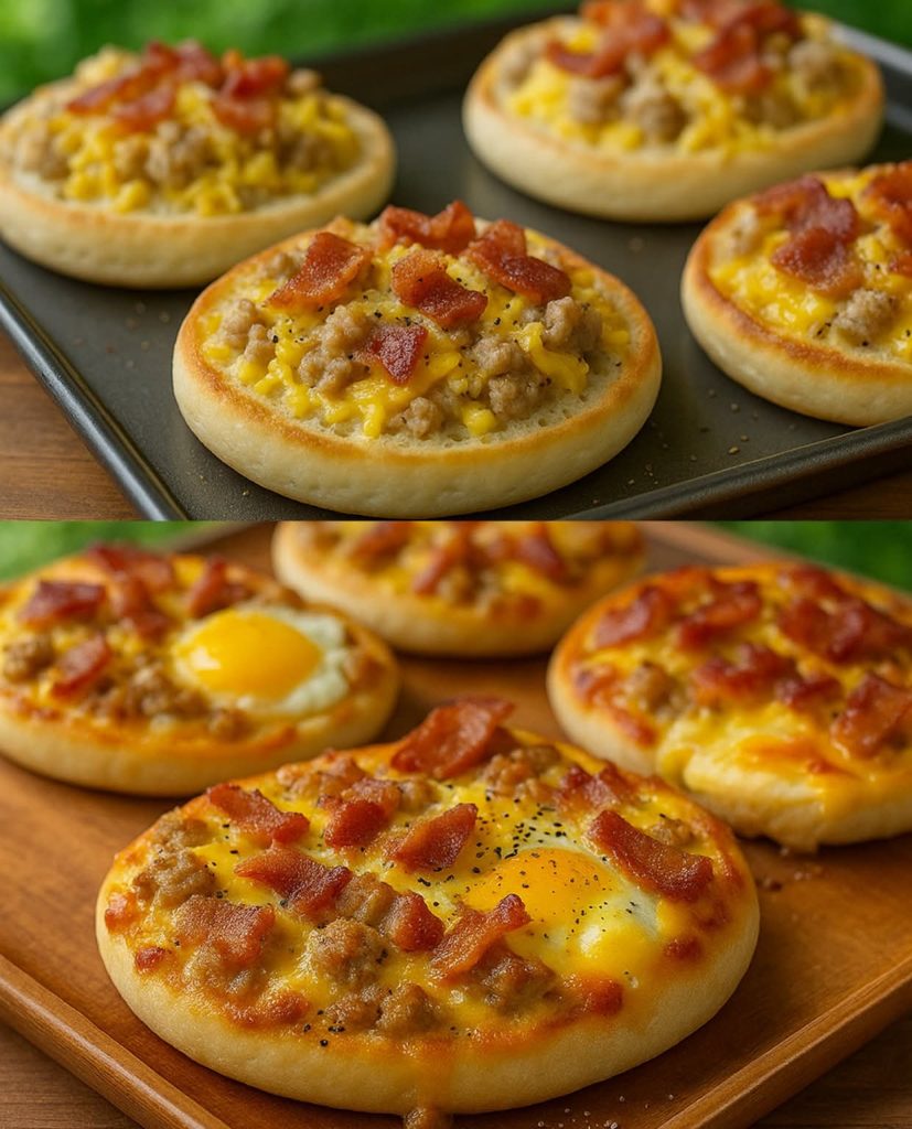 Mini Breakfast Pizzas Recipe – Let Go Cooking