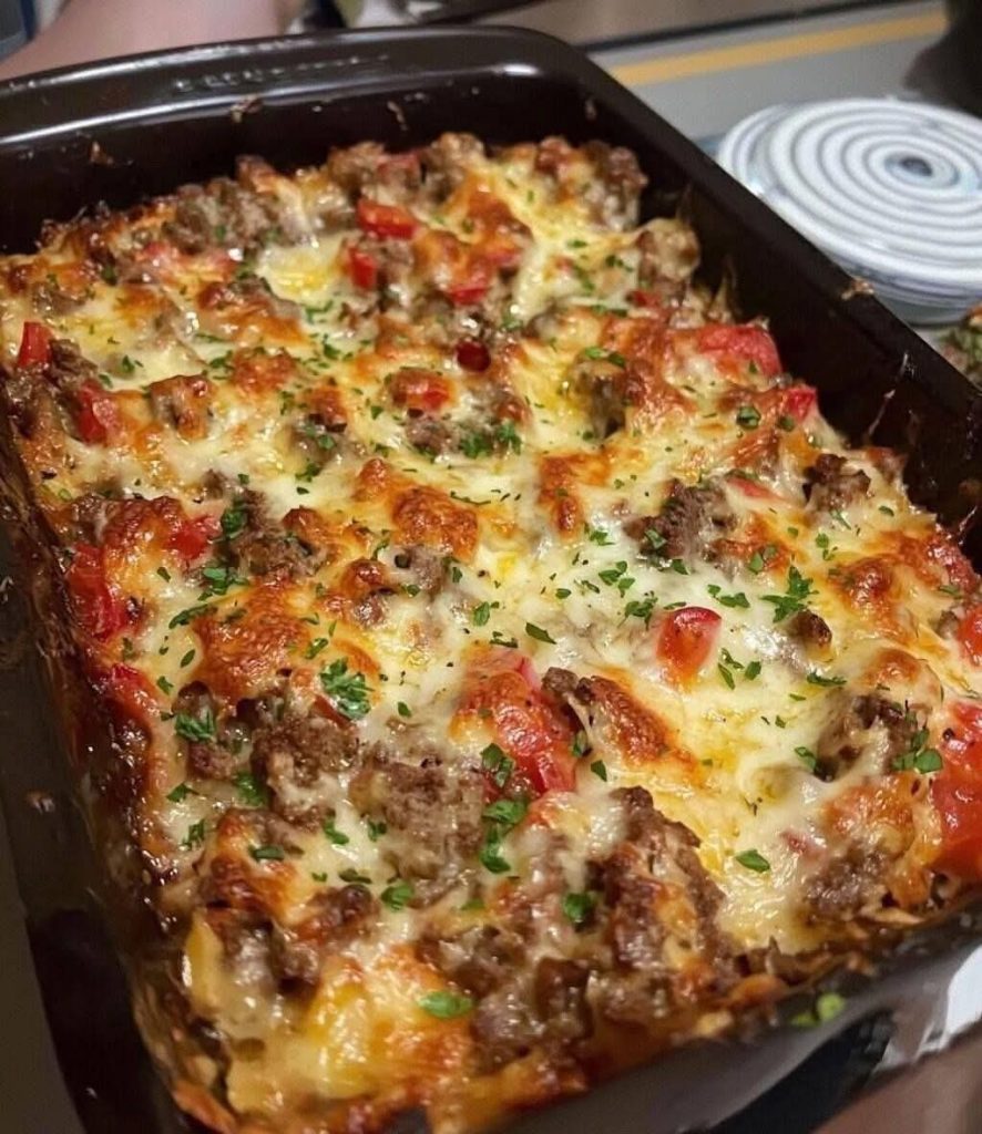 Cheesy Ground Beef and Tomato Casserole – Let Go Cooking